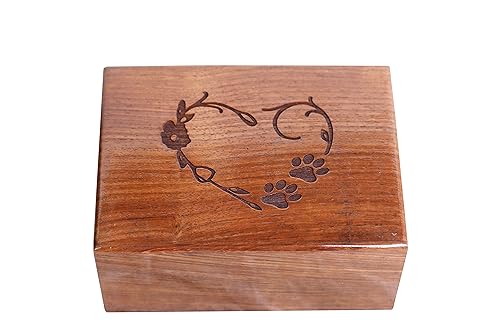 SUPER QUALITY HANDICRAFTS INDIA Wooden Urn Box For Pet Ashes | Handmade Rosewood Keepsake Urns (6 x 4 x 2.75)