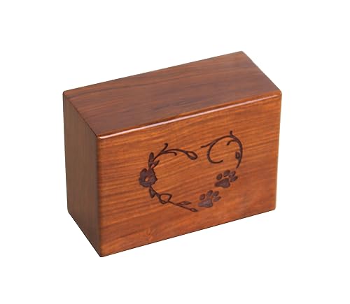 SUPER QUALITY HANDICRAFTS INDIA Wooden Urn Box For Pet Ashes | Handmade Rosewood Keepsake Urns (6 x 4 x 2.75)