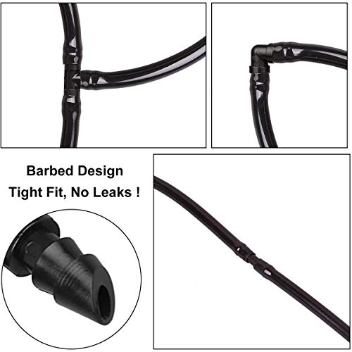 Irrigation Fittings Kit for 1/4" Tubing Drip Irrigation Barbed Connectors Lawn Gardens Flower Beds Herbs Gardens Drip Systems