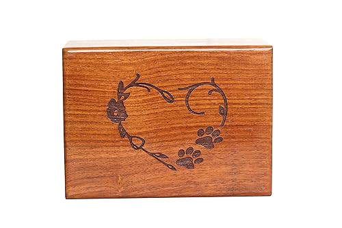 SUPER QUALITY HANDICRAFTS INDIA Wooden Urn Box For Pet Ashes | Handmade Rosewood Keepsake Urns (6 x 4 x 2.75)