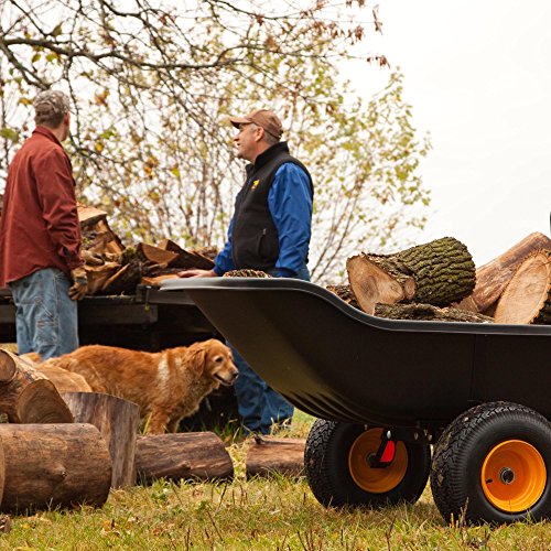 Polar Trailer 8232 HD 1200 Heavy Duty Utility and Hauling Cart, 84 x 45 x 31-Inch 1200 Lbs Load Capacity Rugged Wide-Track Tires Quick Release Tipper Latch Tilt & Pivot Frame, Black