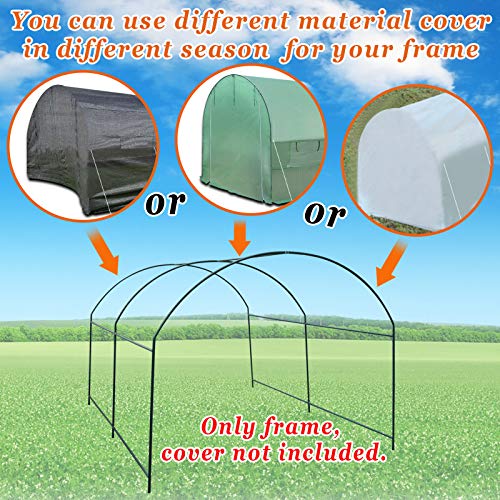 Strong Camel Greenhouse Replacement Frame for Outdoor Larger Hot Garden House, Support Arch Frame Climbing Plants/Flowers/Vegetables (10' X7'X6', Frame)
