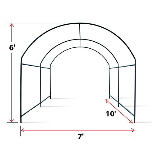 Strong Camel Greenhouse Replacement Frame for Outdoor Larger Hot Garden House, Support Arch Frame Climbing Plants/Flowers/Vegetables (10' X7'X6', Frame)