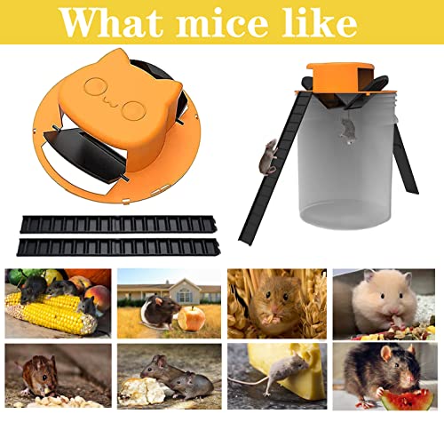 CATIIOR 5 Gallon Bucket Lid Mouse/Rat Trap Indoor/Outdoors Mouse Trap Automatically Reset Door Style, Rat Traps Outdoors Indoor House Chipmunk Trap, YELLOW (MC700LL/A)