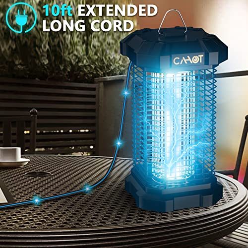 Cahot Bug Zapper, Indoor & Outdoor 4200V Mosquito Zapper, Weatherproof Fly Killer with 10ft Extra Long Cable & Metal Cage, Pest Control Device for Home, Kitchen, Backyard, and More