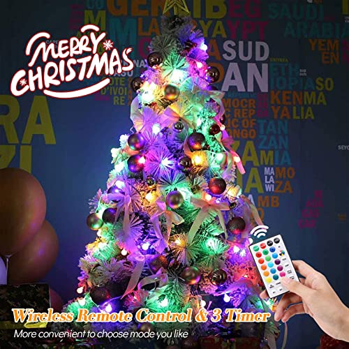 ALOVECO LED String Lights 16ft 50 LED Battery Operated String Lights Color Changing with Remote Waterproof Globe Starry Fairy Lights for Outdoor Indoor Bedroom Garden Christmas Halloween Party(RGB)