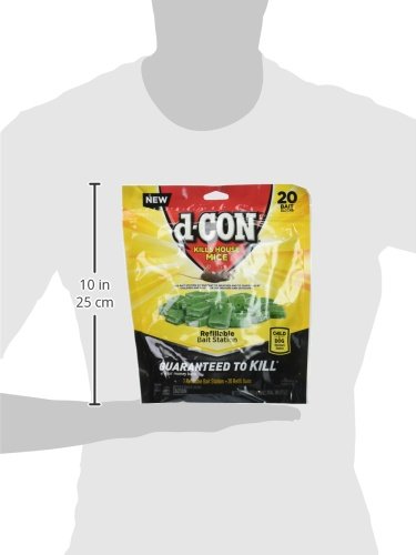 D-Con Refillable Mouse Bait Station, 1 Bait Station + 20 Refills