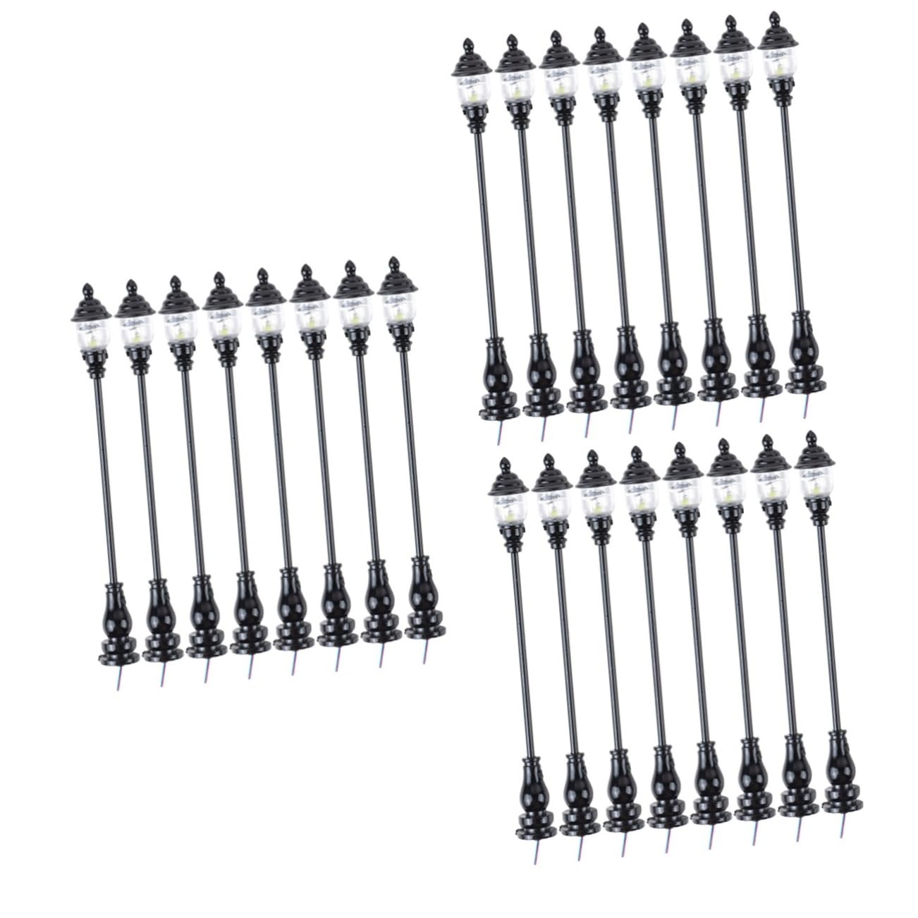 Uonlytech 24 Pcs Model Garden Lamp Miniature Mini Street Light Model Miniature Decor Garden Lamp Miniature Small Garden Decor Mini Lamp Model Mini Garden Lamp Mini Lamp Statue