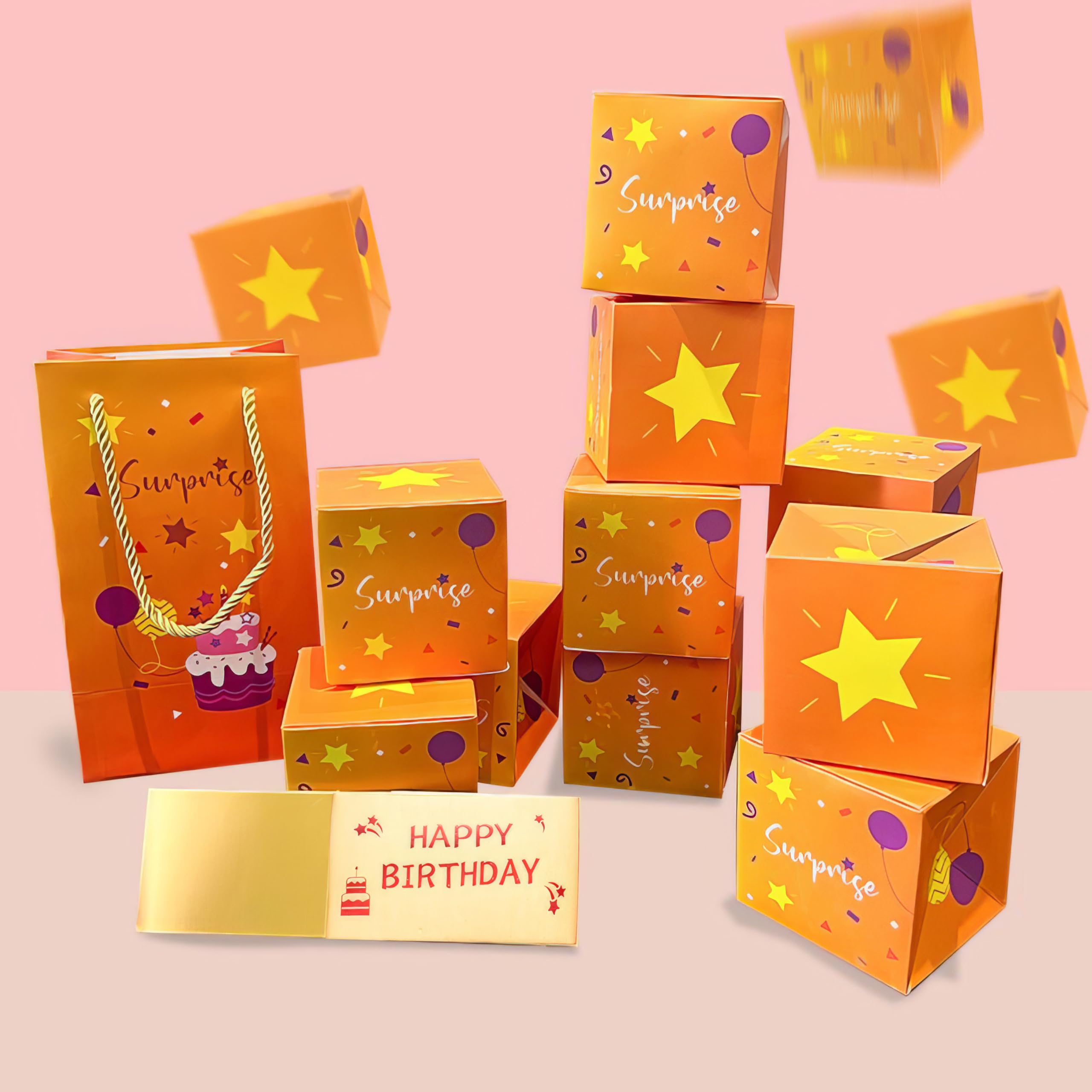 CASINIS Surprise Gift Box Pop Up Boxes Pop Out Explosion Gift Box Creativity Folding Bouncing Red Envelope Gift Box for Birthday Anniversary Valentine Proposal (Happy birthday)