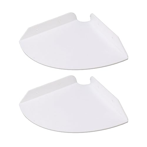 Corner Shelves, Fashion High Strength Wall Mount Floating Corner Shelves Easy Installation 2pcs Large Space for Shower Room (White)