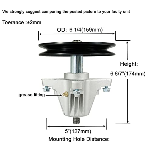 q&p Outdoor Power Spindle Assembly Bracket Replace MTD 618-06989, 918-06989, Compatible with MTD Models T1500 T1600 LT 4600 CLT46CVT