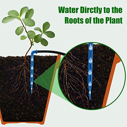 Drip Irrigation Kit - Solar Automatic Plant Self Watering Devices, JIYANG Solar Powered Auto Easy DIY Watering System Supported 15Pots, 6Timing Modes for Plants on The Balcony, in The Plant Bed, and Green House