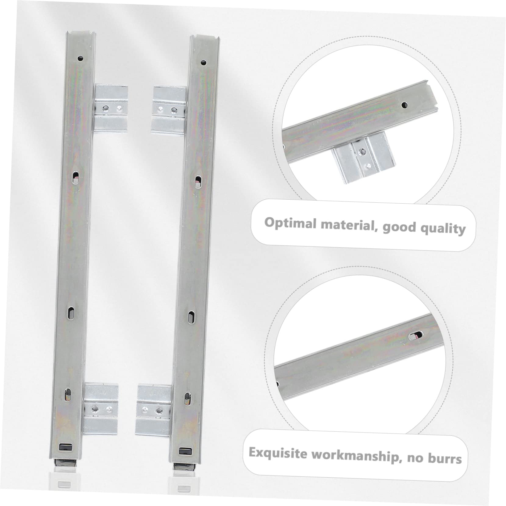 STOBOK 1 Pair Keyboard Rails Computer Desk Shelf Steel Office