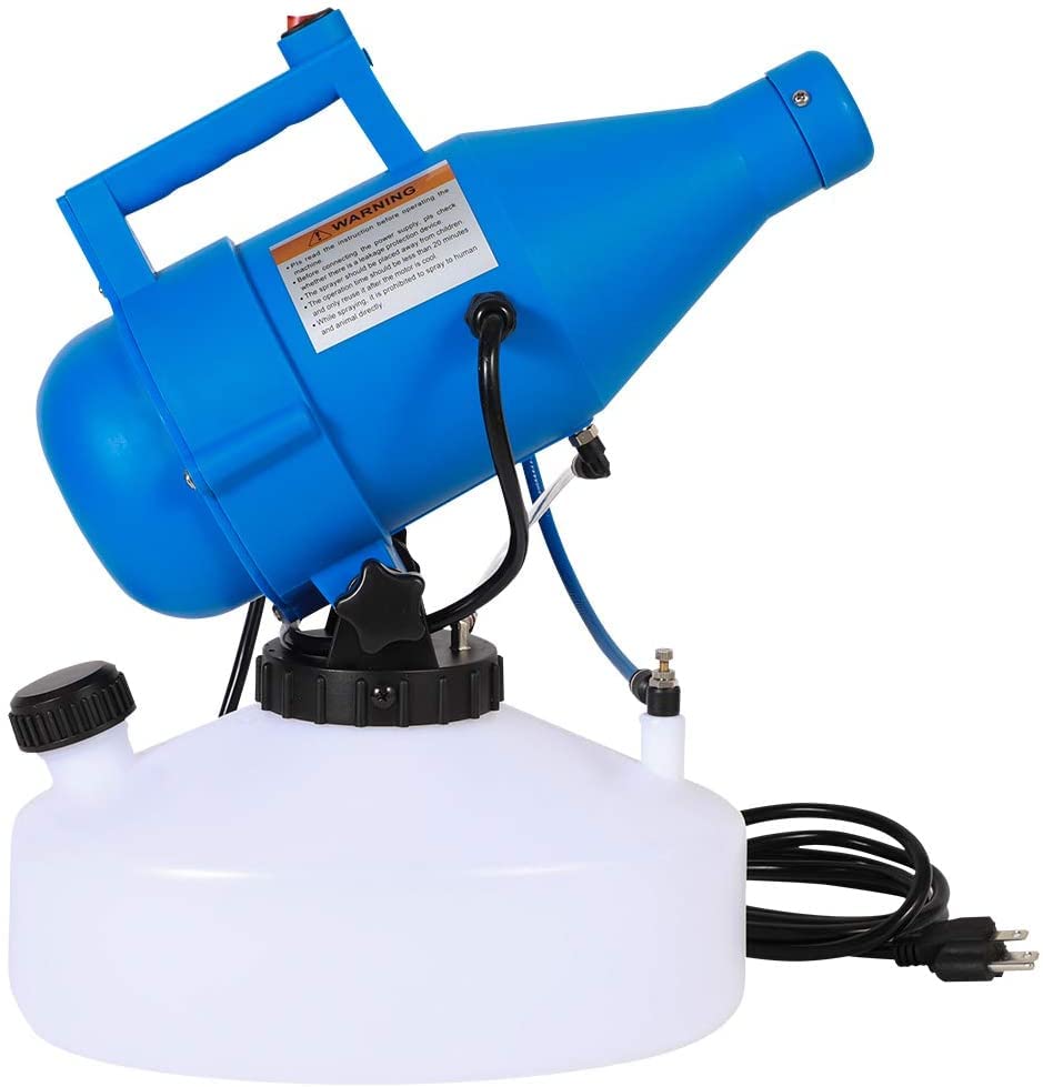 4.5L (1.2 Gallon) Electric ULV Portable Fogger Sprayer Machine Atomizer Mist Cold Fogger Machine Spraying Distance 30ft for Home,Hotel,Church,School,Yard