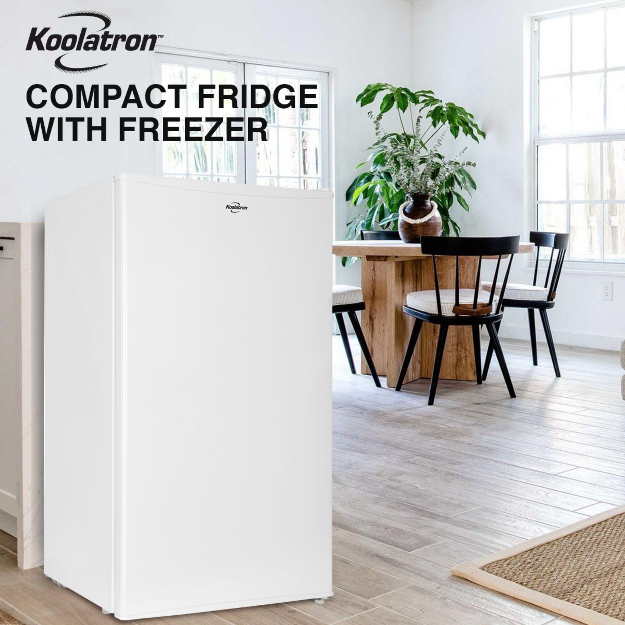 Koolatron Compact Refrigerator with Freezer - Mini Fridge for Bedrooms, Offices Dorms Wine Skincare Beverages Beer & Makeup Retro Cosmetic,Beverage Cooler Neveras Pequeñas para Cuarto white 3.1 cu ft
