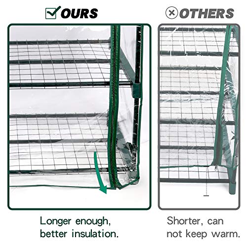 Solution4Patio Expert in Garden Creation #G304B00-US Transparent PVC Greenhouse Replacement Cover Fit for 5-Tier Shelves Frame Size 27 in. W x 19 in. D x 76 in. H (Frame Not Included)