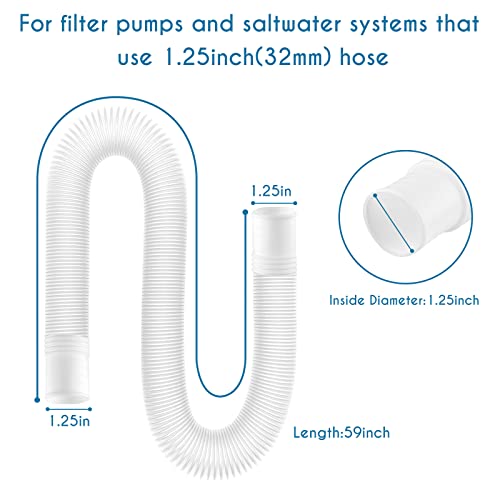 PLULON 3 Pieces Swimming Pool Replacement Hose,1.25Inches Diameter Replacement Hose, Kinkproof PE,Pool Filter Replacement Hose Compatible with filter Pump 330 GPH, 530 GPH, and 1000 GPH