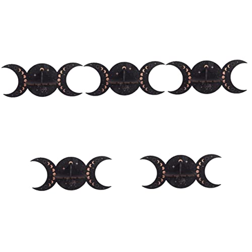 Garneck 5pcs Eid Mubarak Large Shelf Floating Shelf Jewelry Organizer Storage Moon Shelf Wall Wood Display Stand Shelve Bohemian Decor Decorative Crystal Rack Decorations Fine Wooden