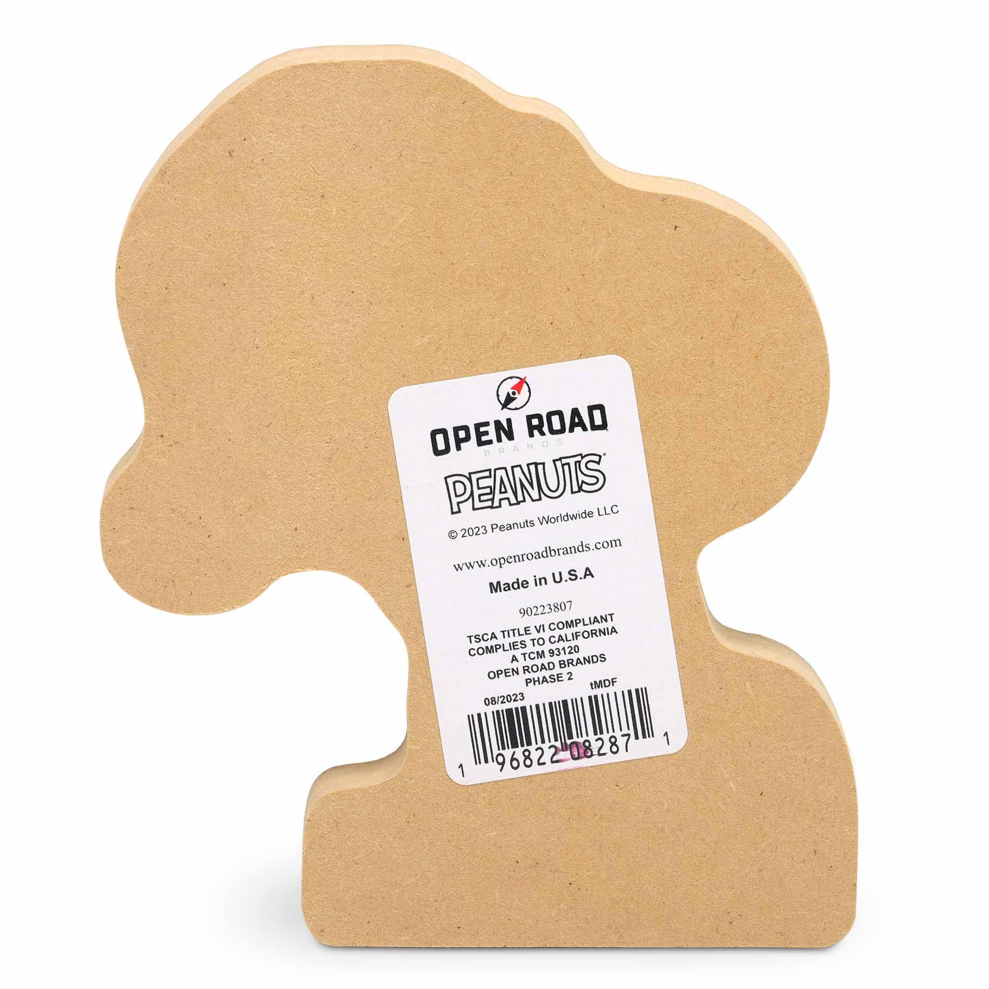 Peanuts Snoopy and Woodstock Warm Embrace Shelf Sitter Decor - Chunky Wood Block Tabletop Decoration for Home or Office