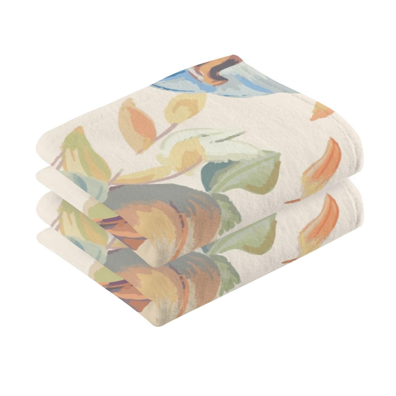 ALAZA Fall Pumpkins Hand Towels for Bathroom Set of 2 Soft Absorbent Cotton Bath Towels Decorative Face Towel 16" X 28"