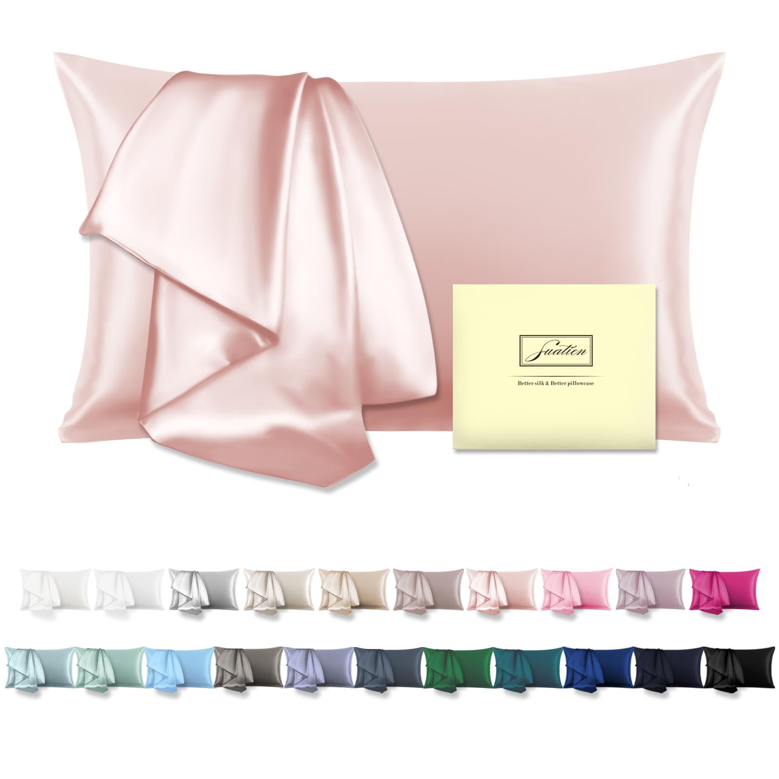 Mulberry Silk Pillow Cases Standard Size Silk Pillowcase with Zipper Soft Breathable Smooth Cooling Satin Silk Pillow Covers for Sleeping for Hair and Skin (Coral,20"X 26",1Pcs)