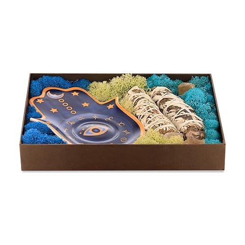KARMA AND LUCK, Sage Boxes with Hamsa Plates for Energizing and Protecting Your Space, Gift your loved one's (Omniscient Energy)