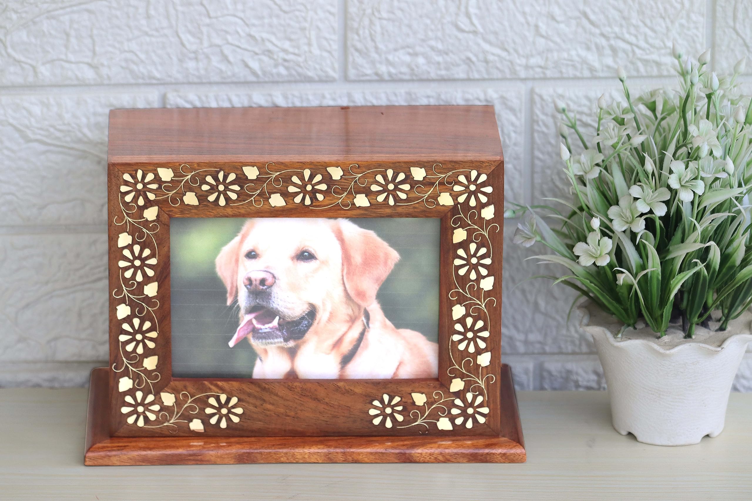 Wooden Photo Urns for Pet Ashes | Wood Cremation Urns | Decorative Urns | Funeral Urns | Handmade Urn for Cat and Dog | Keepsake Urns