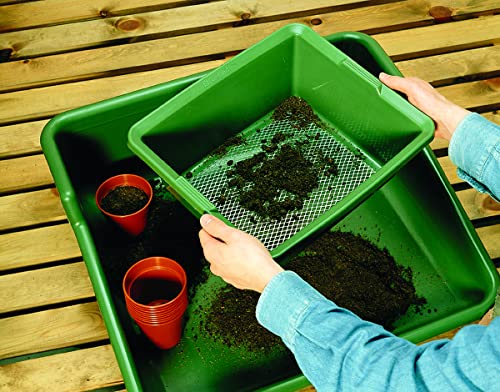 Tierra Garden GP55 Fine Galvanized Mesh Garden Sieve, Soil Sifting Pan
