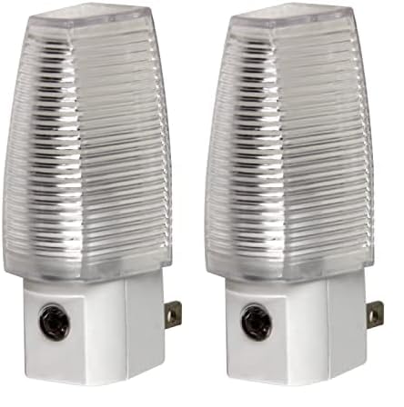 MaxLite Plug in Night Light Dusk to Dawn,Alloy Steel, White (Pack of 2)
