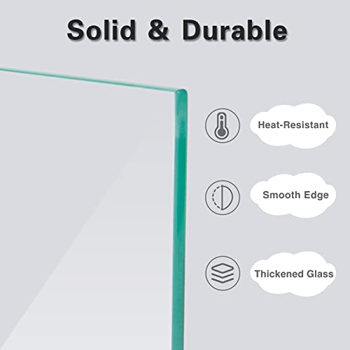 Kinsuite 14.5 Inch Fire Pit - Glass Wind Guard for Square or Rectangular Fire Table, Tempered Glass Flame Guard,Fire Table windscreen for Outdoor, Garden, Patio, Backyard