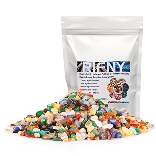RIFNY Decorative Stones, 0.3 Inch Color Polished Gravel Rocks for Plant Flower Pots Vase Filler Decorative Air Plants Bamboo Succulents Cactus and Aquarium Fish Tank Decor (1 LB, Color)
