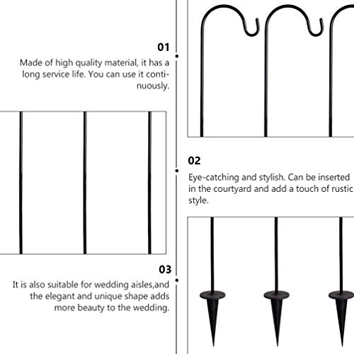BESPORTBLE 24Inch Shepherd Hooks 3 Pack Garden Stakes Shepherds Hook for Garden Decor, Plant Hanger, Lantern Hook, Solar Light Hanging