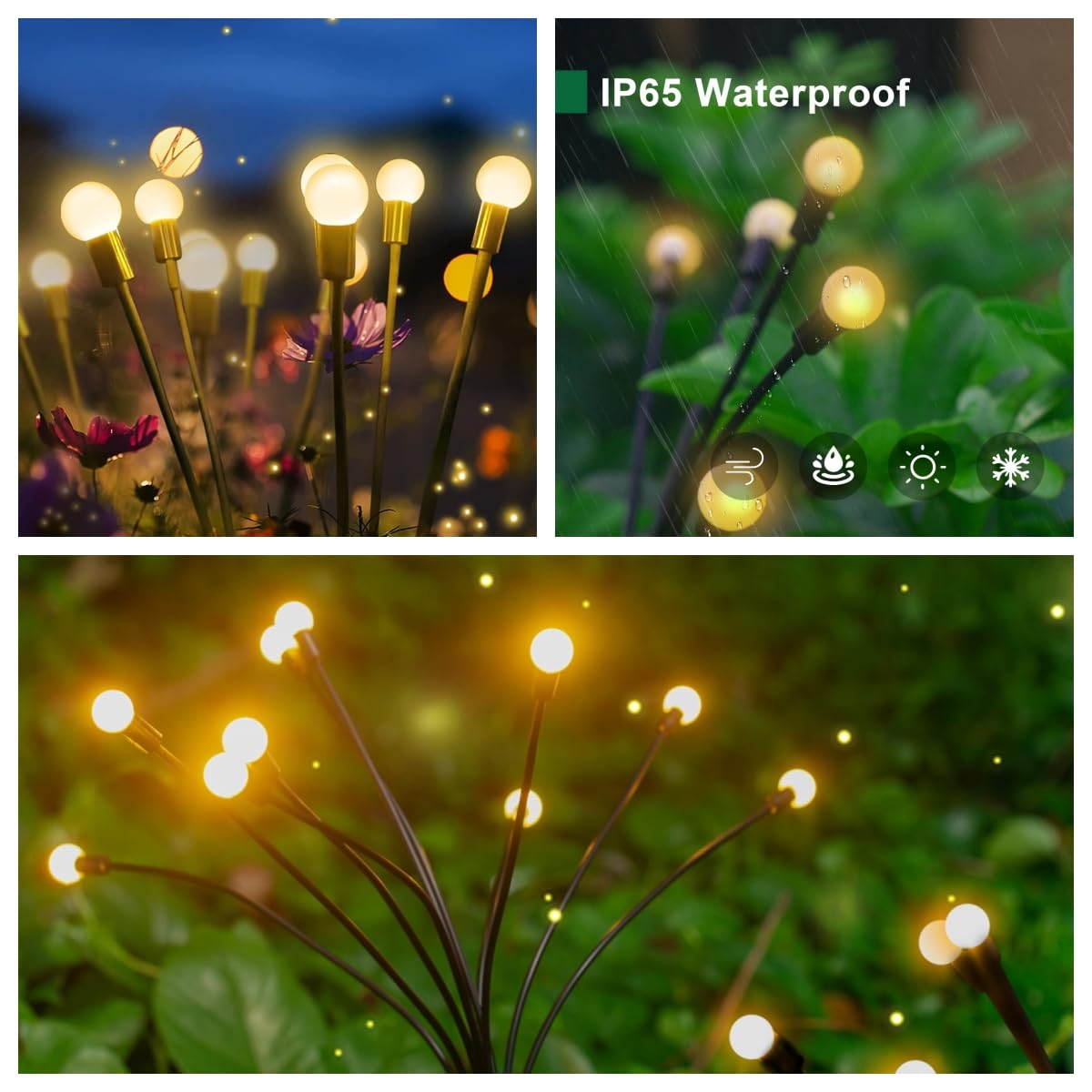 Solar Mushroom Garden Lights for Outside - 30Pcs 21.3 FT 8 Modes Mushroom Night Lights, Waterproof & Energy-Saving Outdoor String Lights Solar Light for Garden Patio Yard Christmas Decor (Yellow-4pc)