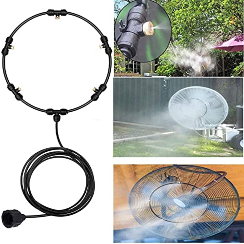 QFFL Outdoor Misting Fan Kit, 4 Removable Brass Nozzles, Misting Fan Ring, Mist Cooling System, for All Type of Fans (Size : 24 inch)