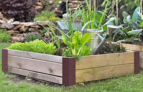 Meranti Raised Garden Bed Corner Brackets – Set of 4 – Compatible with 20-24 Inch Height DIY Flower or Vegetable Garden