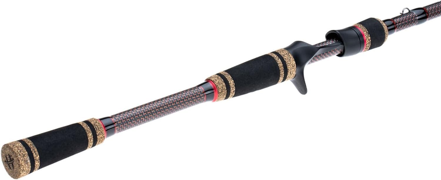 Halo Fishing HFHFX76MS HFX Series, Black/Red, Line 6-12 LB, Lure 1/4-3/8 OZ, 7'6"