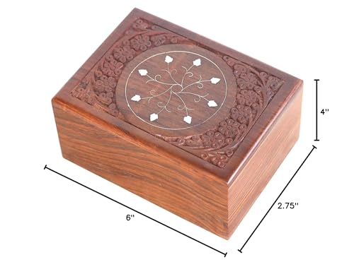 Rosewood Urn Box For Pet Ashes | Wood Cremation Urns | Decorative Urns | Funeral Urns | Burial Urns | Keepsake Urns For Cat and Dog Ashes | Handmade Urns (6 x 4 x 2.75)