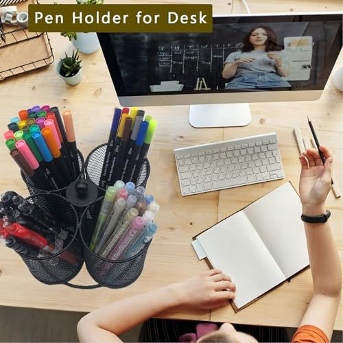 BESSKON 360° Rotating Kitchen Silverware Organizer,Utensil Organizer,4 Compartment Flatware Organizer,Countertop Utensil Holder for Spatula,Knives,Spoons and Forks,Counter Cutlery Caddy for Party