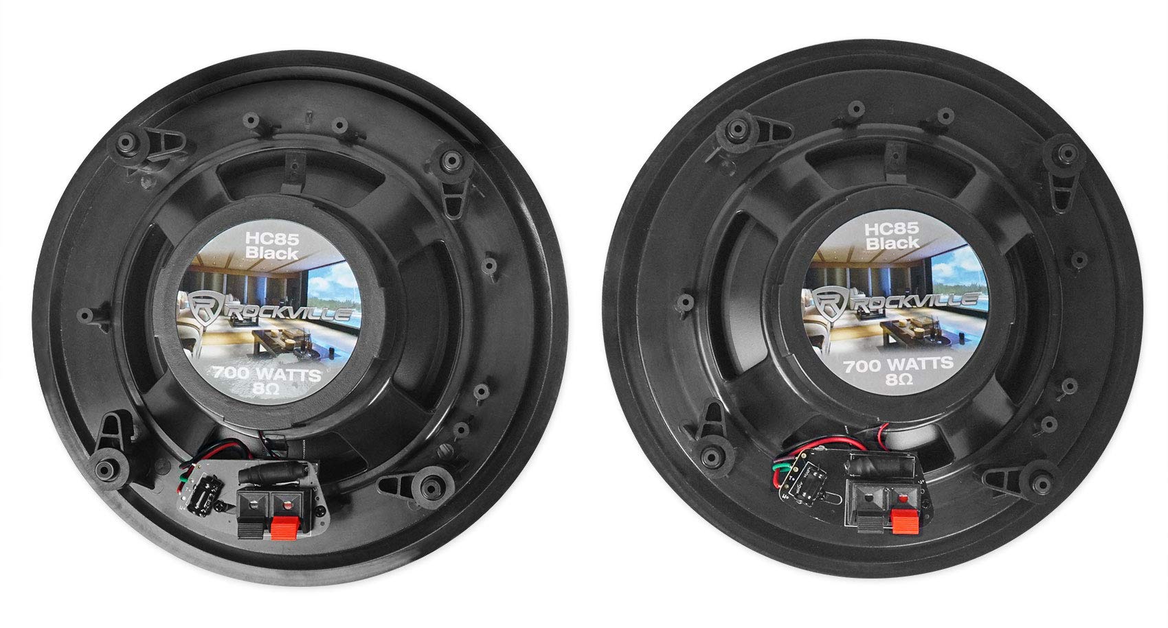 Rockville (8) HC85 Black 8" 700 Watt in-Ceiling Home Theater Speakers 8-Ohm