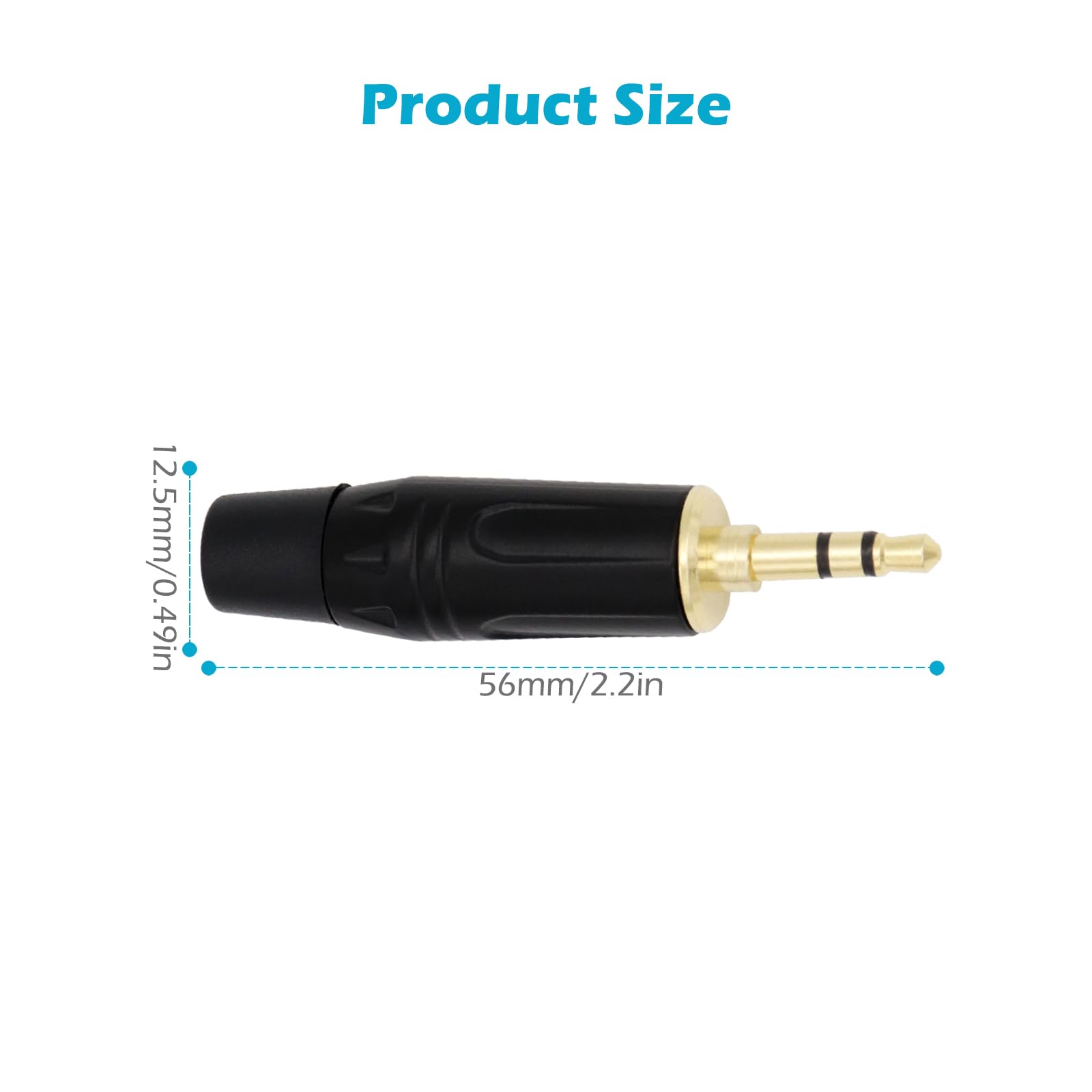 Fancasee 3 Pack 3.5mm Stereo Plug TRS 1/8" 3.5mm Male Solder Adapter Jack DIY Audio Cable Connector for Audio Cable Repair Replacement