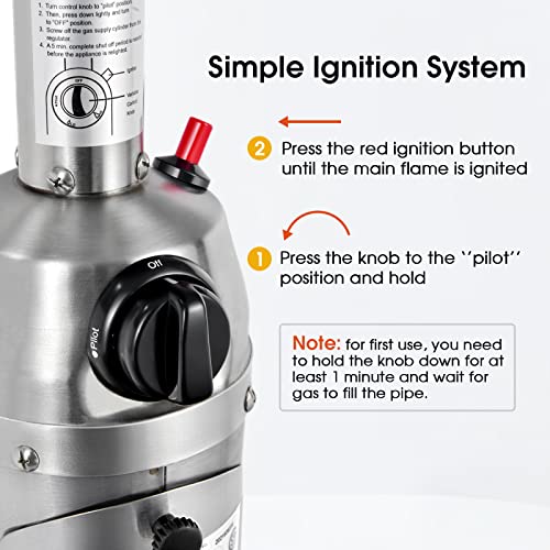 Tangkula Tabletop Propane Patio Heater, 11,000 BTU Portable Outdoor Heater W/Adjustable Flame, Simple Ignition System, Tipping-Over Protection, Ideal for Courtyard, Garden, Patio Restaurant (Silver)