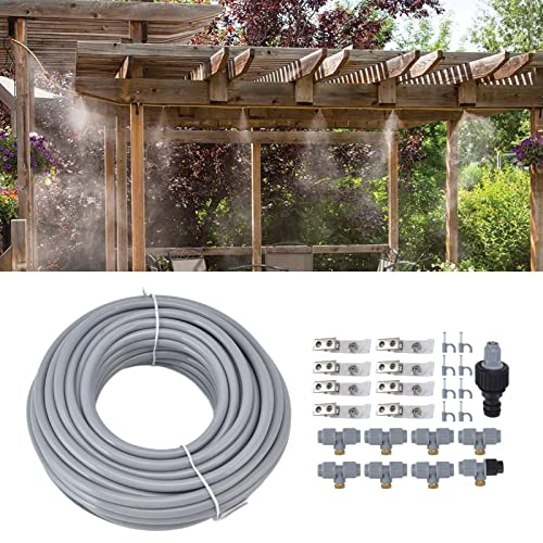 Garden Hose Set, Garden Hose Kit Cooling 15m/49.2ft Low Pressure Humidification for Outdoor