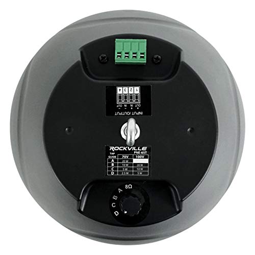 Rockville (6) PEN-65T Black 6.5" 70V Hanging Pendant Speaker Commercial/Restaurant