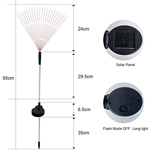 XVZ Solar Garden Lights, 2 Pack 120 LED Solar Powered Firework Light,2 Modes and Waterproof DIY Outdoor Decoration Light for Walkway Pathway Backyard Christmas Party Decor(Cold White)