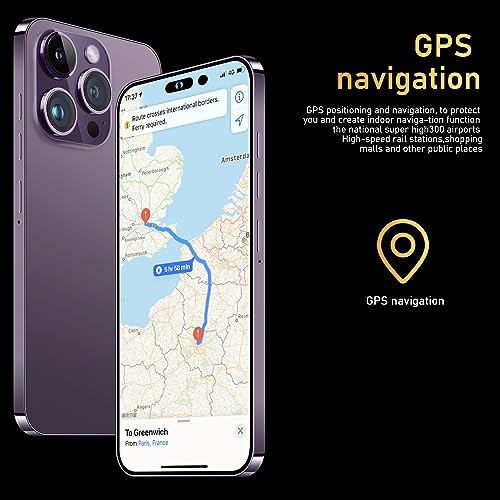 RAYPUR Unlocked Cheap Smart Phone for i15 Ultra, Android 5G Global Version Mobile Phones, 7.3Inch Incell HD Capsule Screen, Support Face Recognition,Black-1TB