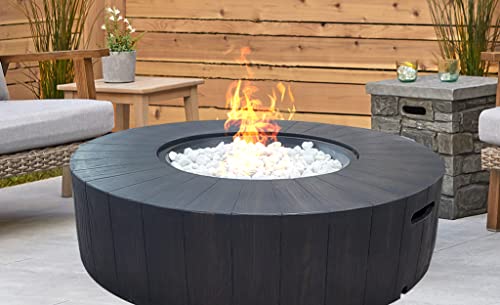 Propane Fire Pit for Outside Patio - Outdoor Gas Fire Pit Table - 42 inch Round Base Patio Heater, 50,000 BTU Steel Fire Table with Lid and Lava Rock, Backyard Garden Propane Fire Pits for Outside