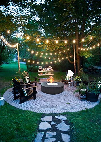 Propane Fire Pit for Outside Patio - Outdoor Gas Fire Pit Table - 42 inch Round Base Patio Heater, 50,000 BTU Steel Fire Table with Lid and Lava Rock, Backyard Garden Propane Fire Pits for Outside