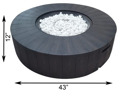Propane Fire Pit for Outside Patio - Outdoor Gas Fire Pit Table - 42 inch Round Base Patio Heater, 50,000 BTU Steel Fire Table with Lid and Lava Rock, Backyard Garden Propane Fire Pits for Outside