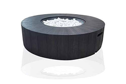 Propane Fire Pit for Outside Patio - Outdoor Gas Fire Pit Table - 42 inch Round Base Patio Heater, 50,000 BTU Steel Fire Table with Lid and Lava Rock, Backyard Garden Propane Fire Pits for Outside