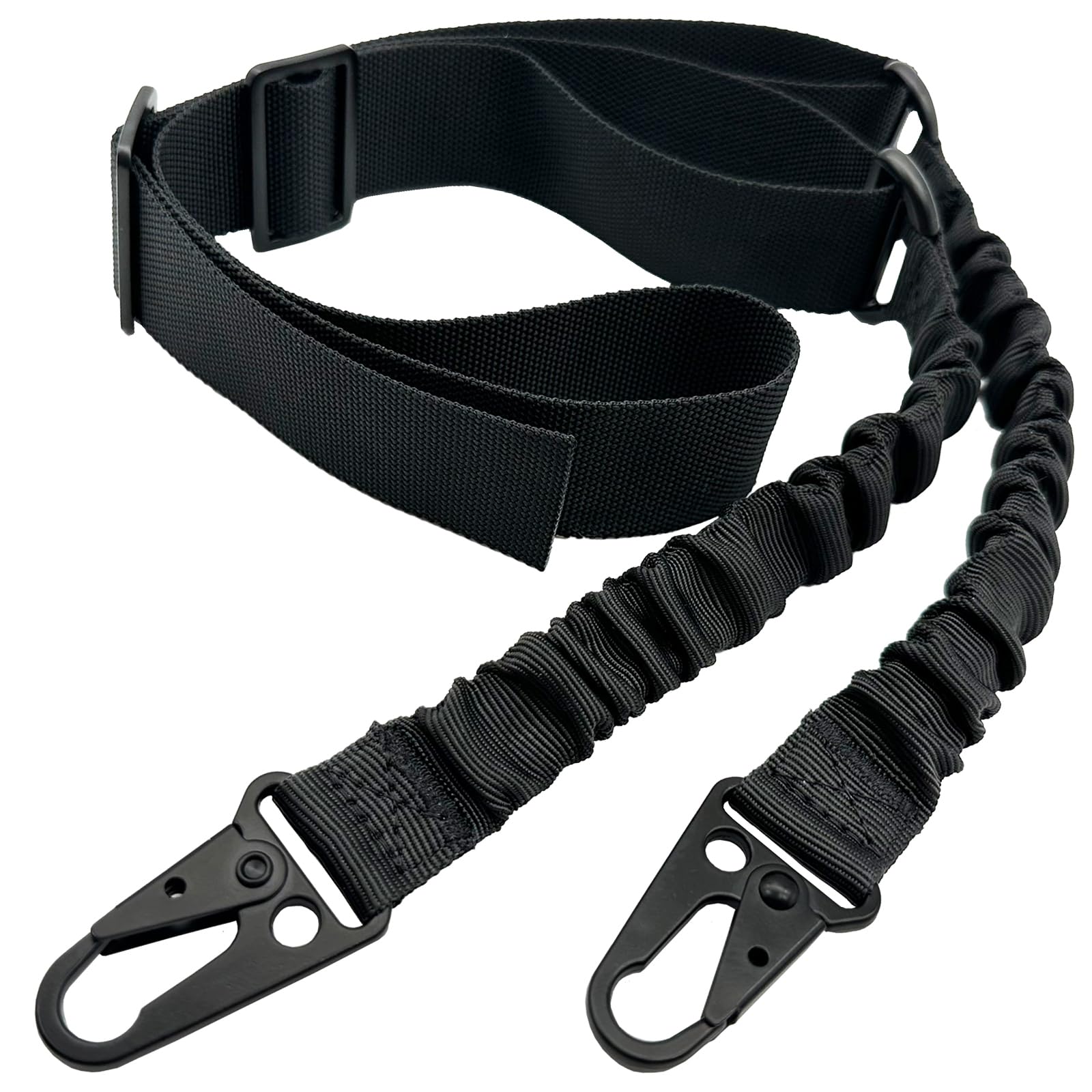 DDOUT 2 Point Rifle Sling Strap with Hooks, Durable 1.5 inch Webbing Gun Sling with All-Metal Hardware, Black